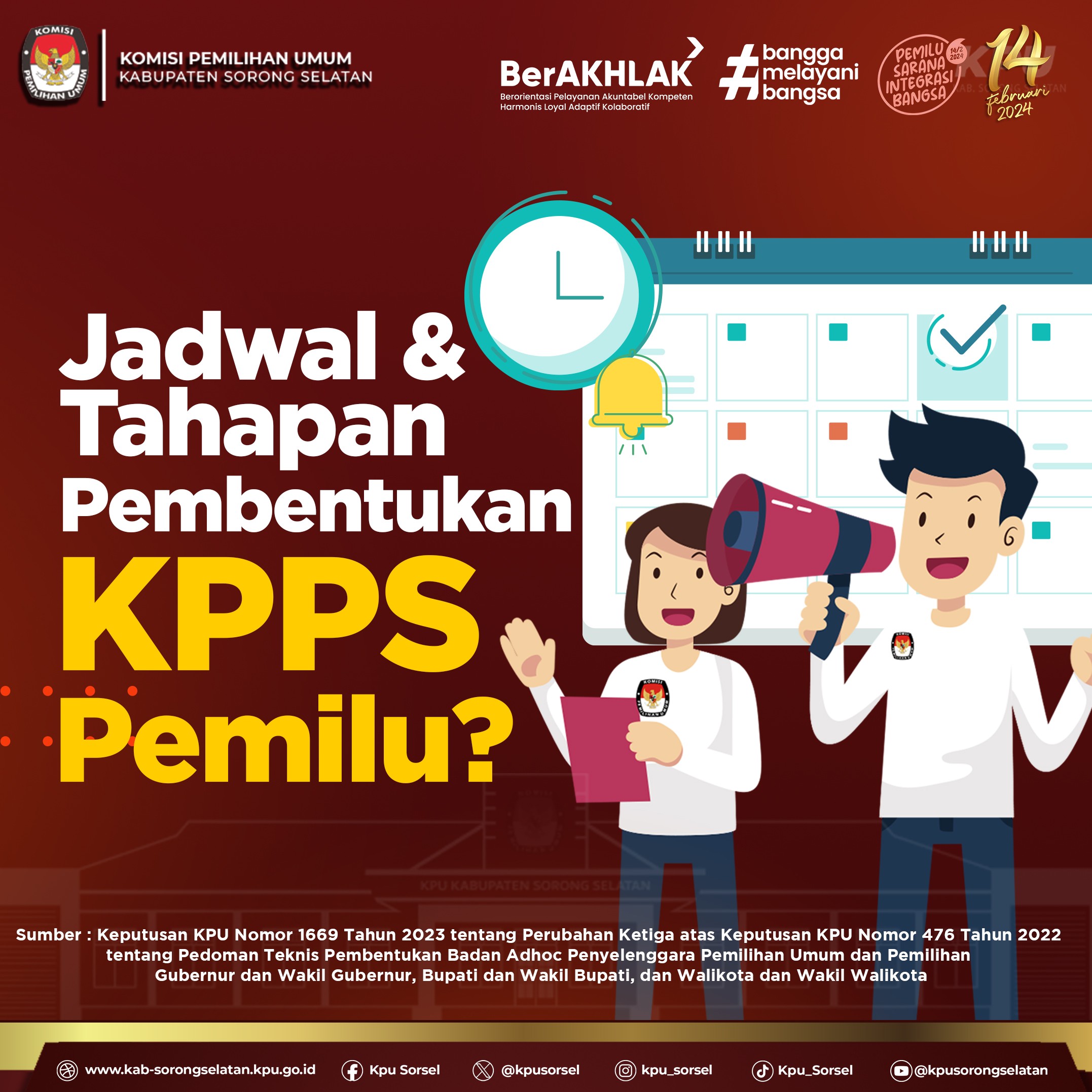 KPU KAB-SORONGSELATAN - Jadwal Pembentukan KPPS 2024
